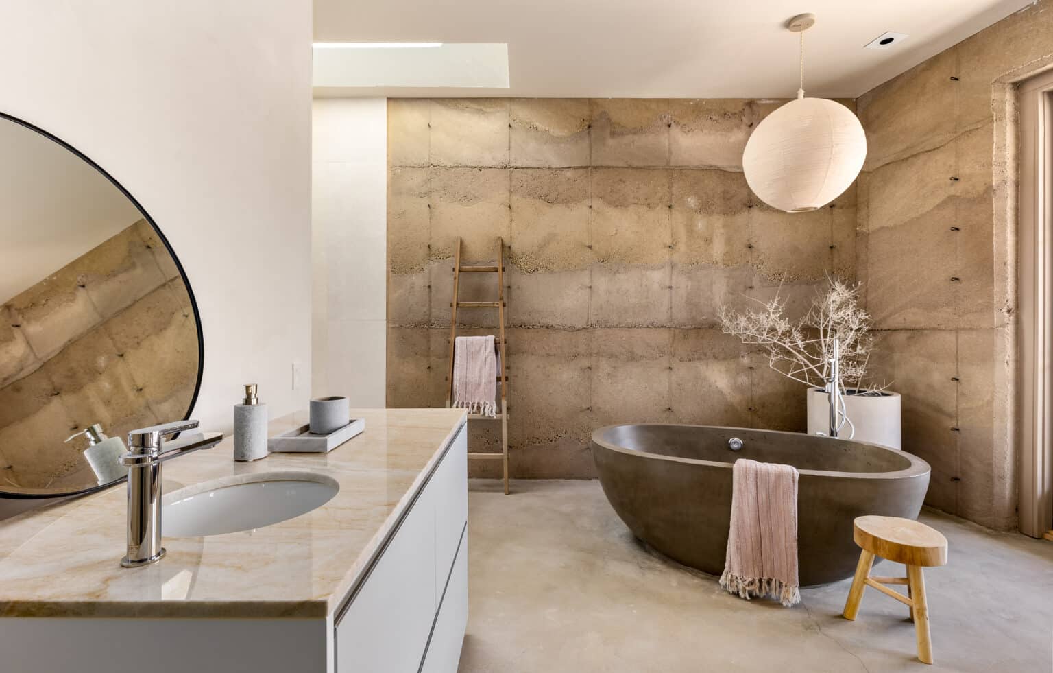 Go Inside 1 Rammed Earth Home with a NativeStone Tub