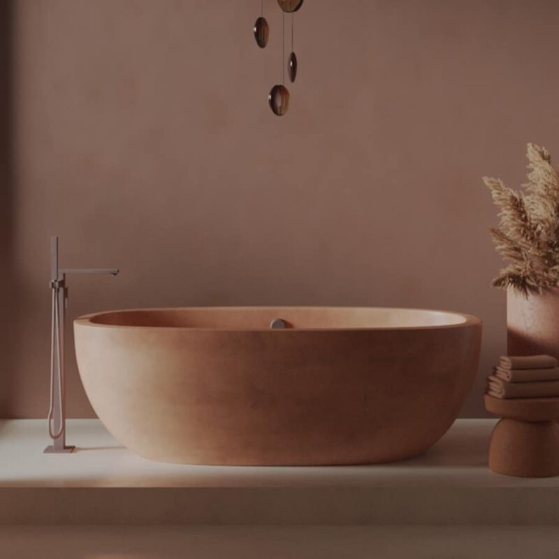 Avalon 66-Inch Concrete Soaking Bathtub - Native Trails