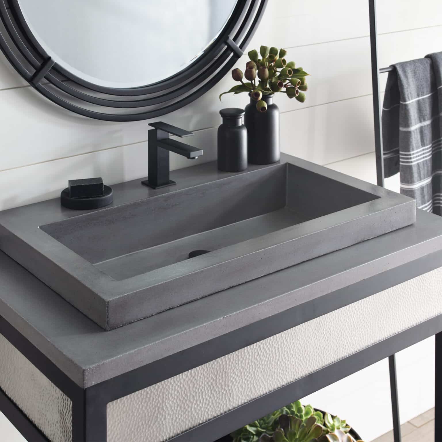 Modern Rectangular Trough Bathroom Sinks | Native Trails