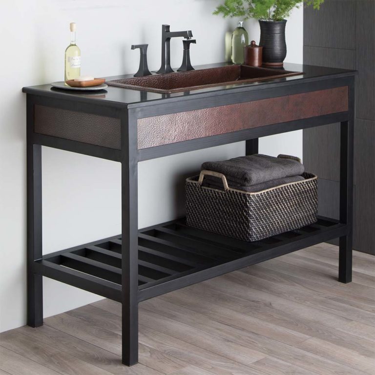 Cuzco 48-Inch Steel Bath Vanity Base with Decorative Insets | Native Trails