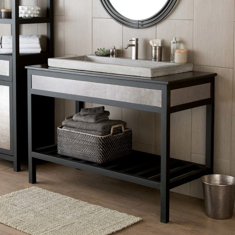Cuzco 48-Inch Steel Bath Vanity Base with Decorative Insets | Native Trails