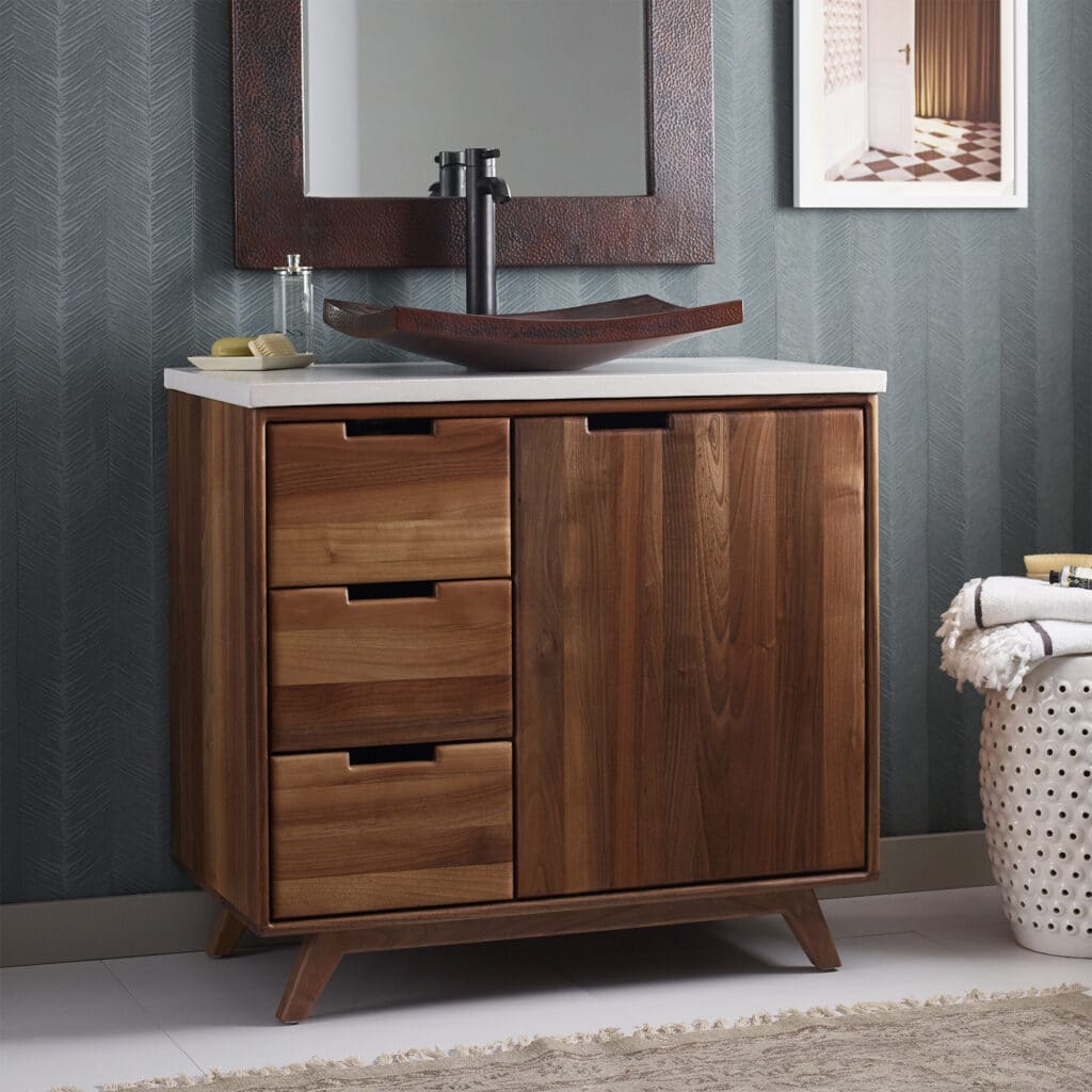 Topanga 36-Inch Walnut Bathroom Vanity Base | Native Trails