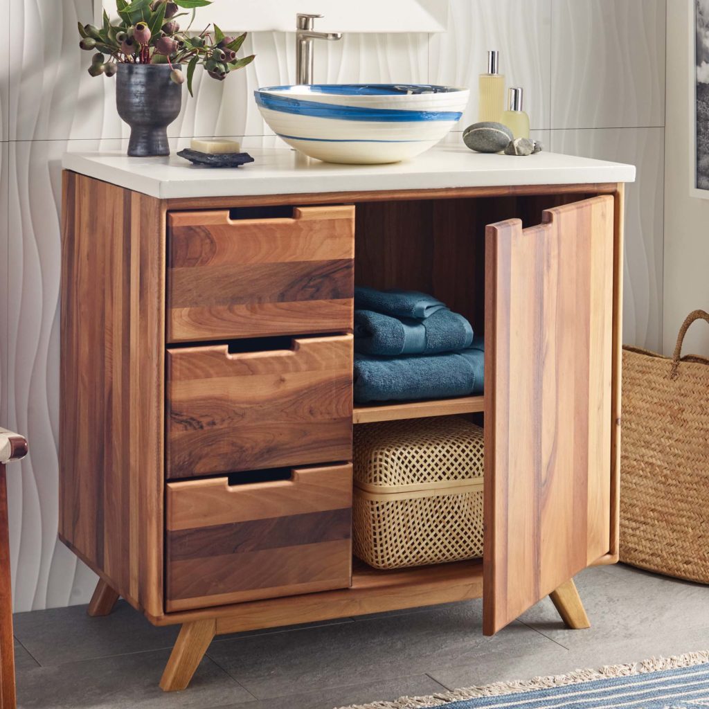 Topanga 36-Inch Walnut Bathroom Vanity Base | Native Trails