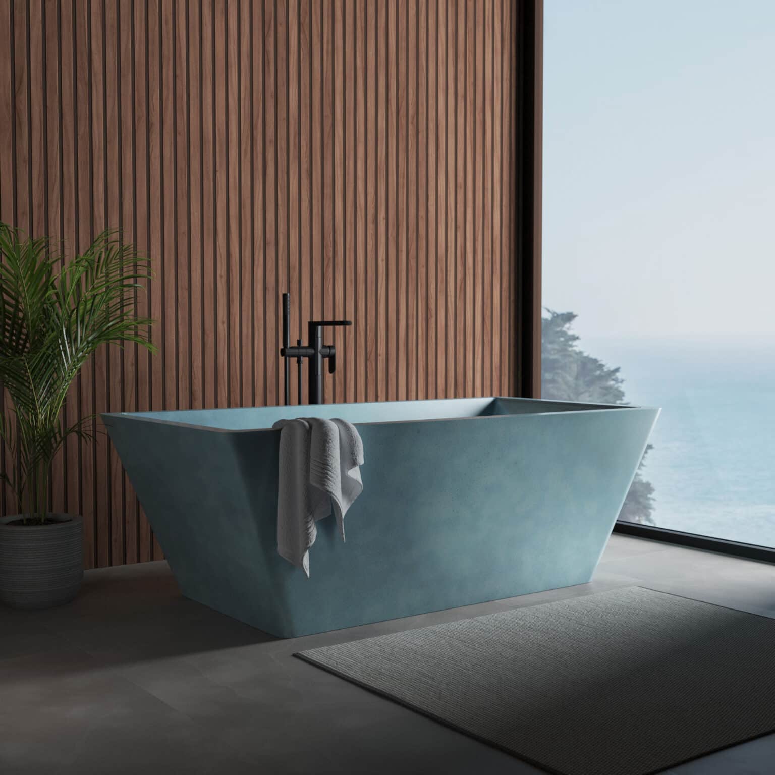 Mendocino | Rectangular Concrete Soaking Tub | Native Trails